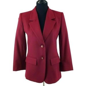 Pendleton | Jackets & Coats | Pendleton Petite Red Wool Blazer | Poshmark